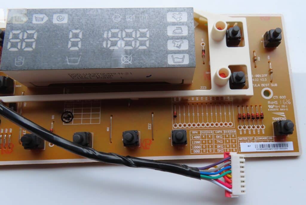 SAMSUNG WASHING MACHINE DISPLAY PCB DC92-00655A